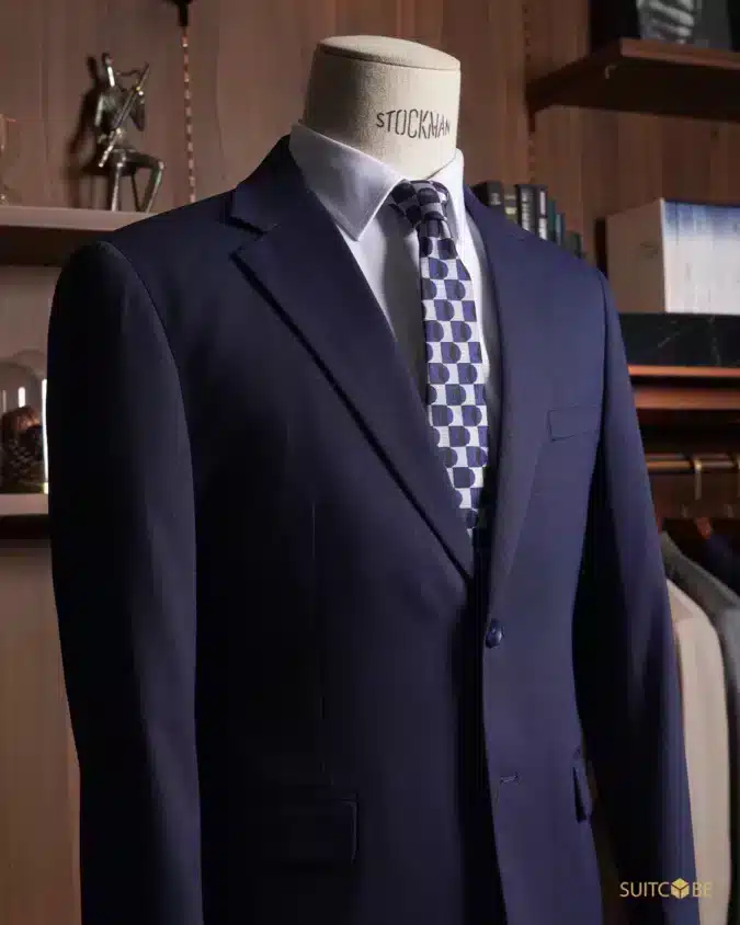 ULTIMATE FIT สูท Navy Blue Crosshatch UF717-3 | SUITCUBE