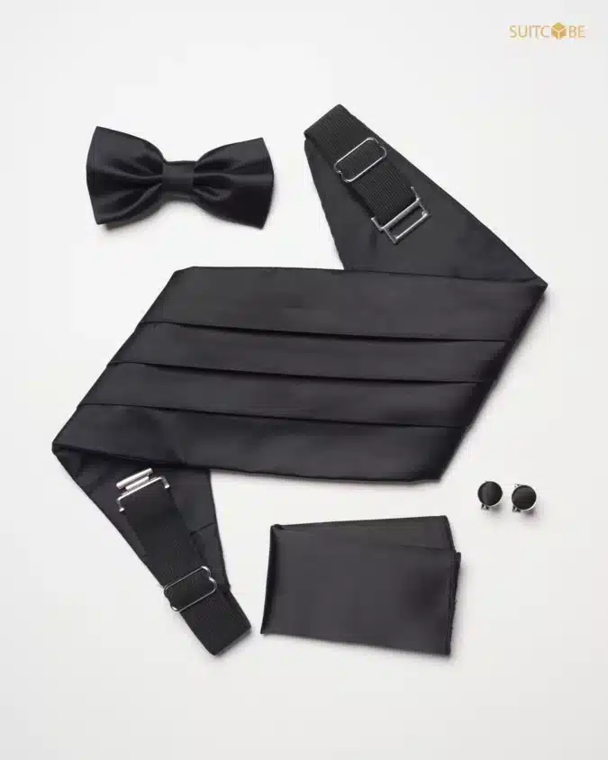 Cummerbund เซ็ตผ้าคาดเอว สีดำ | SUITCUBE