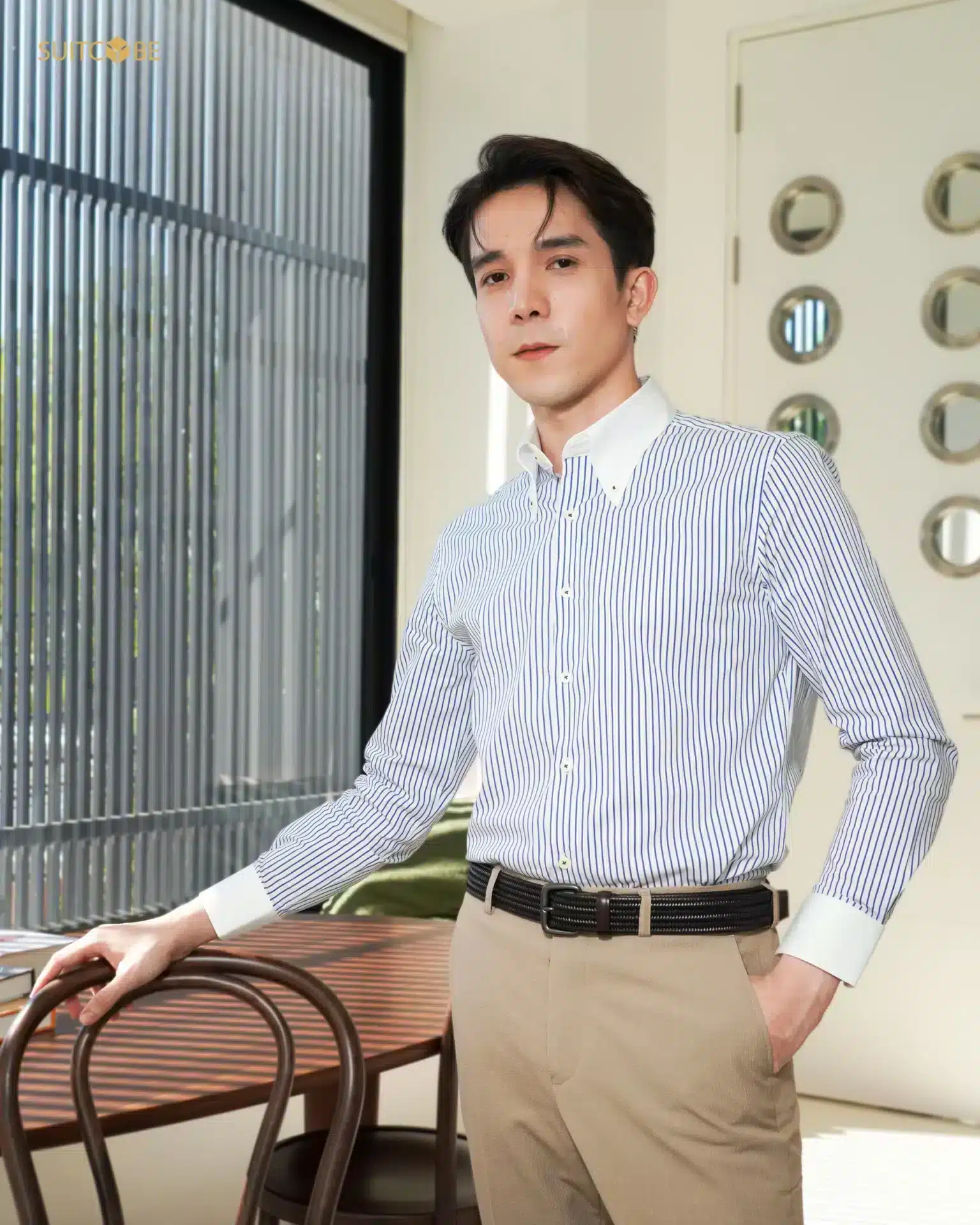 เสื้อเชิ้ตลายทาง Winchester Blue Striped SH-JS6605 | SUITCUBE